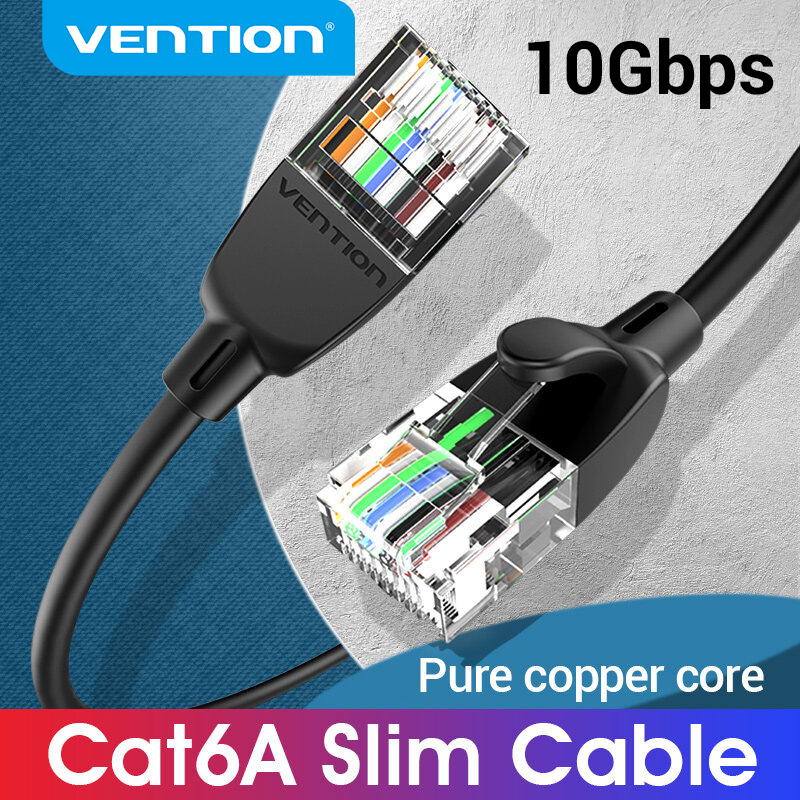Vention Cat6A สายแลน สาย lan สั้น Ethernet Cable 10Gbps UTP RJ45 ตัวเชื่อมต่อ Slim Ethernet ...