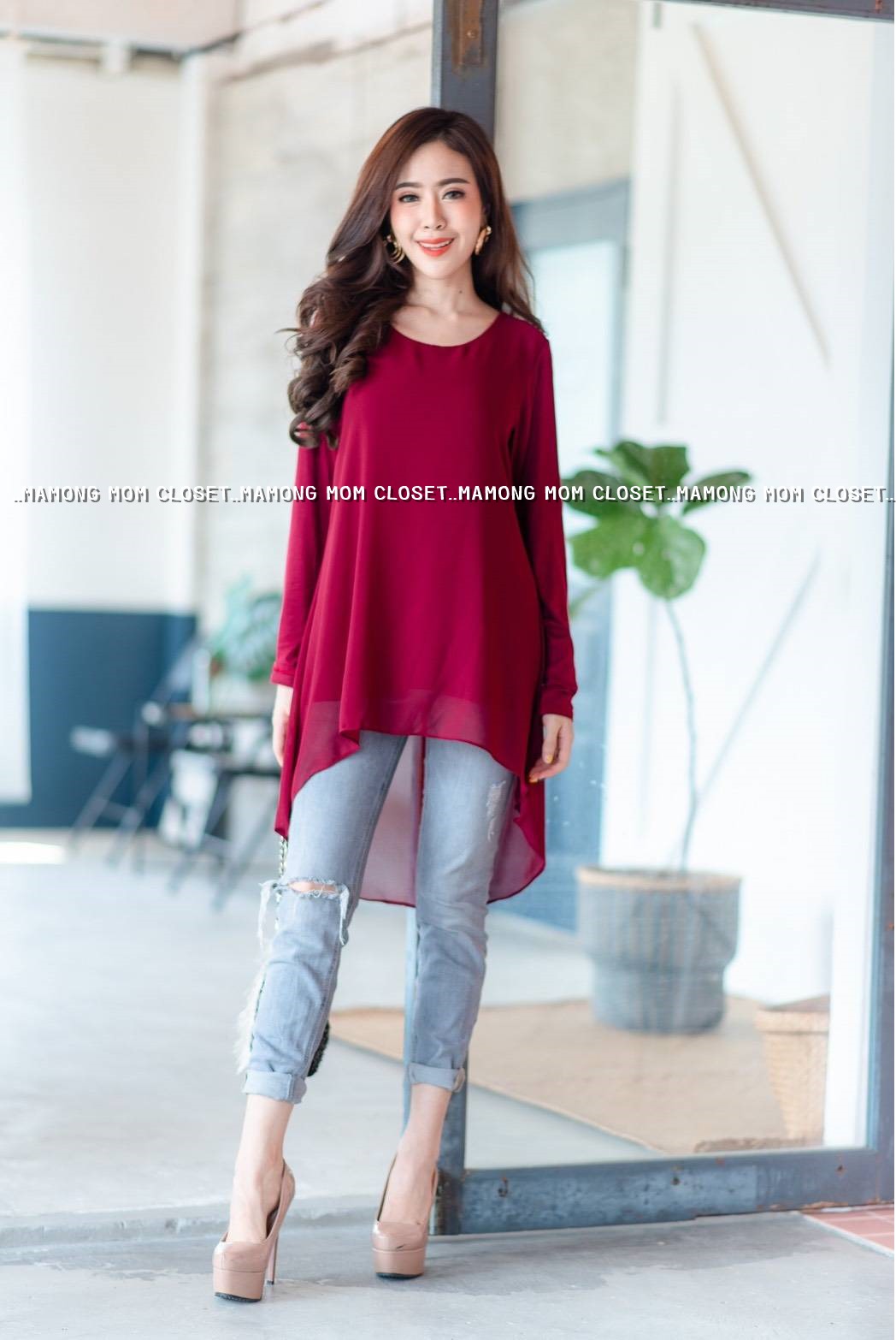 mamong เสื้อให้นม เสื้อหลังคลอด เสื้อให้นม เสื้อให้นมแขนยาว รุ่นใส่กับ ...