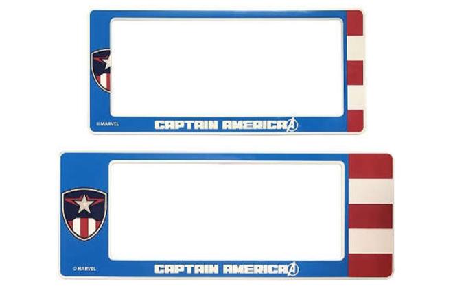 Captain america กรอบป้ายทะเบียนรถยนต์ ป้ายกันน้ำ แบบสั้น-ยาว ลิขสิทธิ์ ...