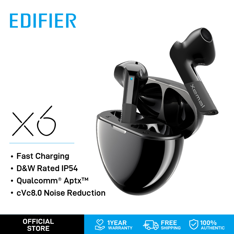 EDIFIER X6 TWS หูฟังไร้สายบลูทูธหูฟัง Qualcomm aptX Bluetooth 5.0 ...