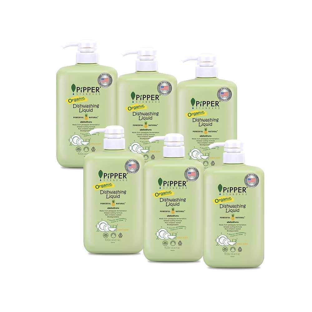 PIPPER STANDARD น้ำยาซักผ้าสูตรธรรมชาติ กลิ่นเลมอนกราส แบบถุง 750 มล. 6 ...