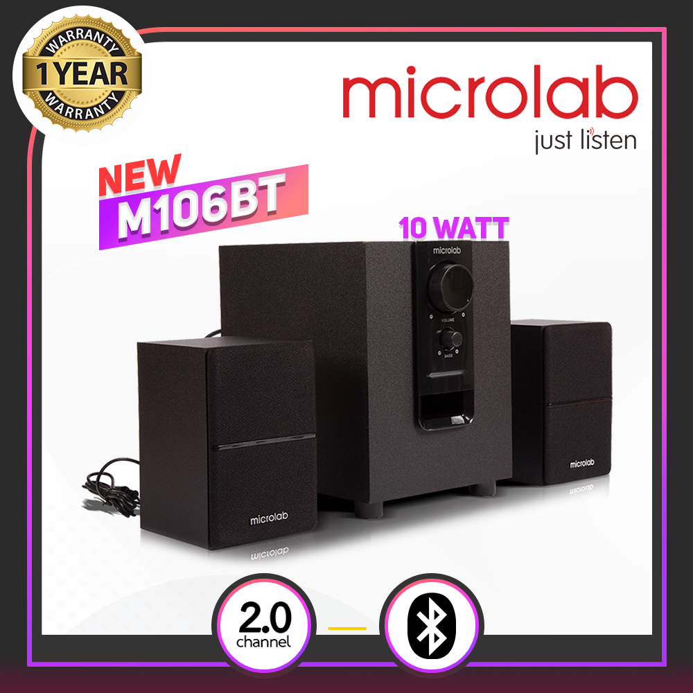 Microlab M106BT Mini Subwoofer Speaker 2.1 Ch ลำโพงซัพขนาดเล็กมีบลูทูธ ...