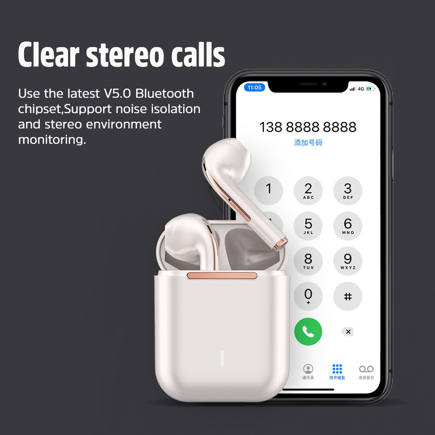 KIVEE TWS หูฟังบลูทูธหูฟังไร้สายขนาดเล็กมีแบรนด์ชุดหูฟังบลูทูธสำหรับ ...