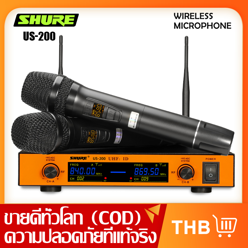 [original]SHURE US-200 Wireless ไมโครโฟน One for Two 2 ไมโครโฟนแบบใช้ ...