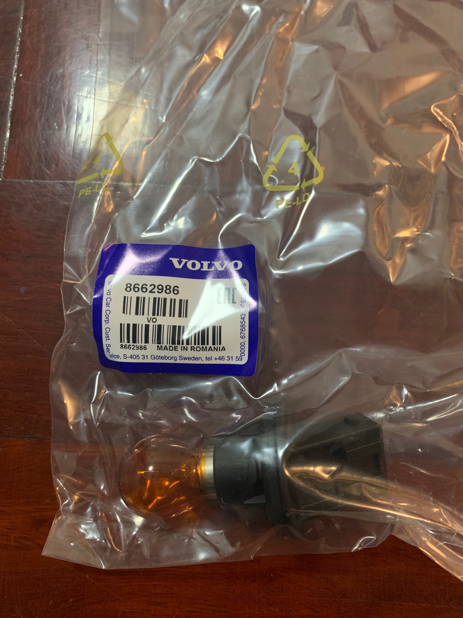 GENUINE VOLVO INDICATOR ORANGE BULB & HOLDER SOCKET 8662986 8662985 S60 ...