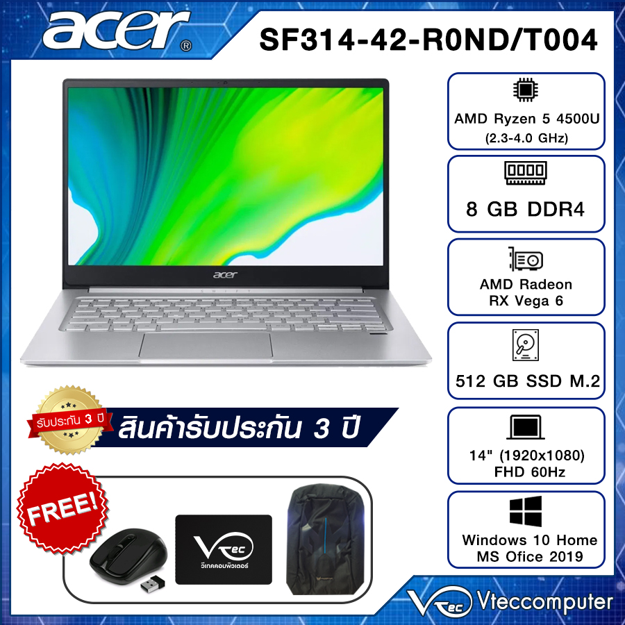 ACER Notebook(โน้ตบุ๊ค) Swift 3 SF314-42-R0ND/T004 (Silver) by Vteccomputer - VTECCOMPUTER AND ...