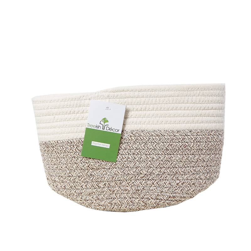 Dia 19cm Multipurpose Storage Basket Washable Woven Basket Cotton ...