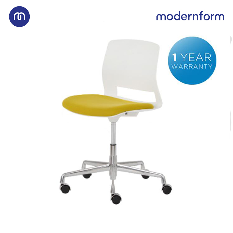 Modernform เก้าอี้สัมมนา เก้าอี้ทำงาน เก้าอี้บาร์เตี้ย-ปรับสูงได้ สีสันสดใส ขาอลูมิเนียม ล้อ ...