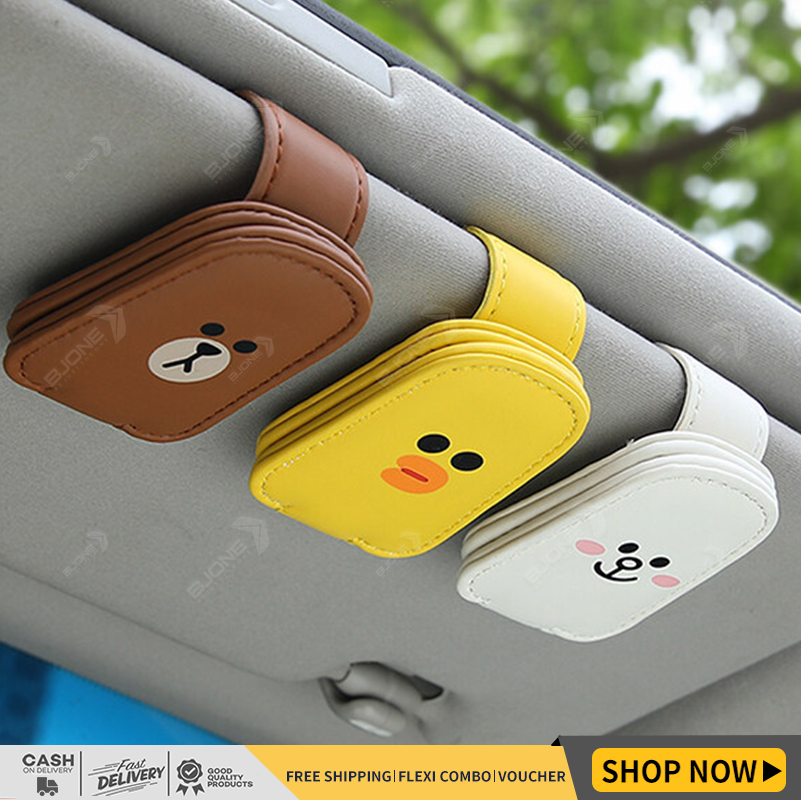 LINE FRIENDS ที่ใส่แว่นตาในรถที่บังแดดการ์ดเก็บของกรอบแว่นตา LINE ...
