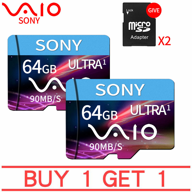 [ซื้อ 1 แถม 1 ]SONY SD Card ขนาด 32GB 64GB 128GB Class10 Micro SDHC TF ...
