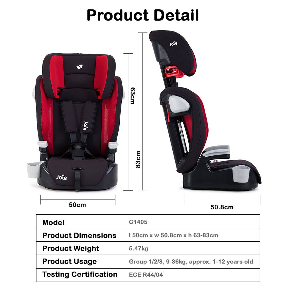 Joie Carseat Elevate คาร์ซีทเด็กโต คาร์ซีทเด็ก คาร์ซีท สำหรับวัย 1-12ปี (9-36kg) ระบบ Belt ...