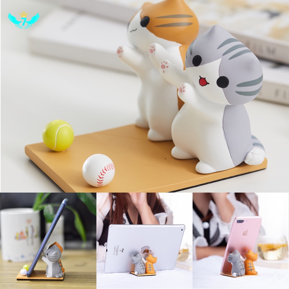 Cute Cat Phone Holder For iPhone Universal Cell Desktop Stand for Phone ...