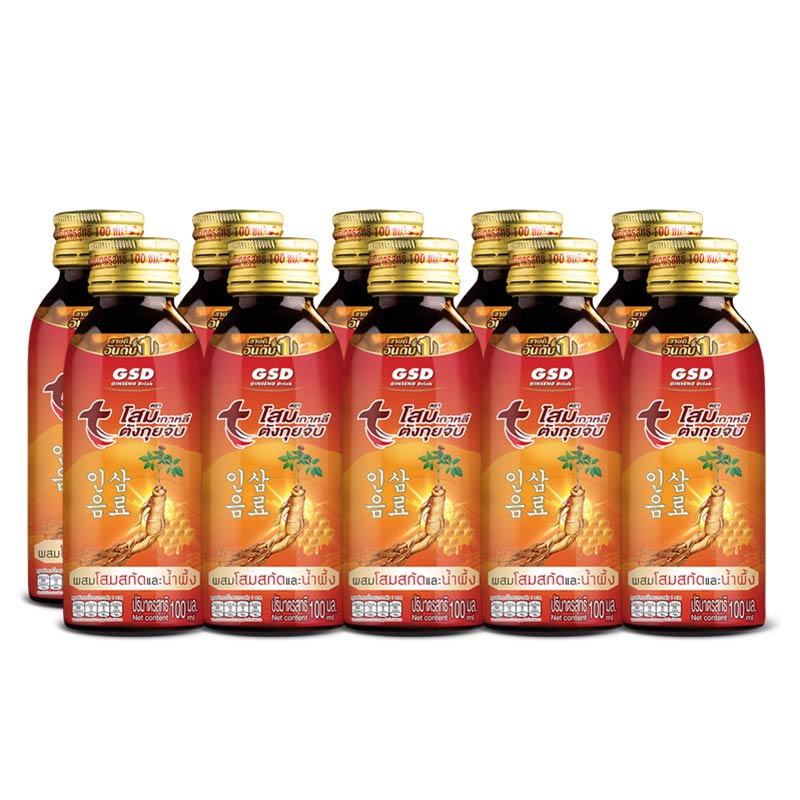พร้อมส่ง จี เอส ดี โสมตังกุยจับ เครื่องดื่มบำรุงกำลัง 100 มล. แพ็ค 10 ขวดG.S.D. 100 ml x 10 ...