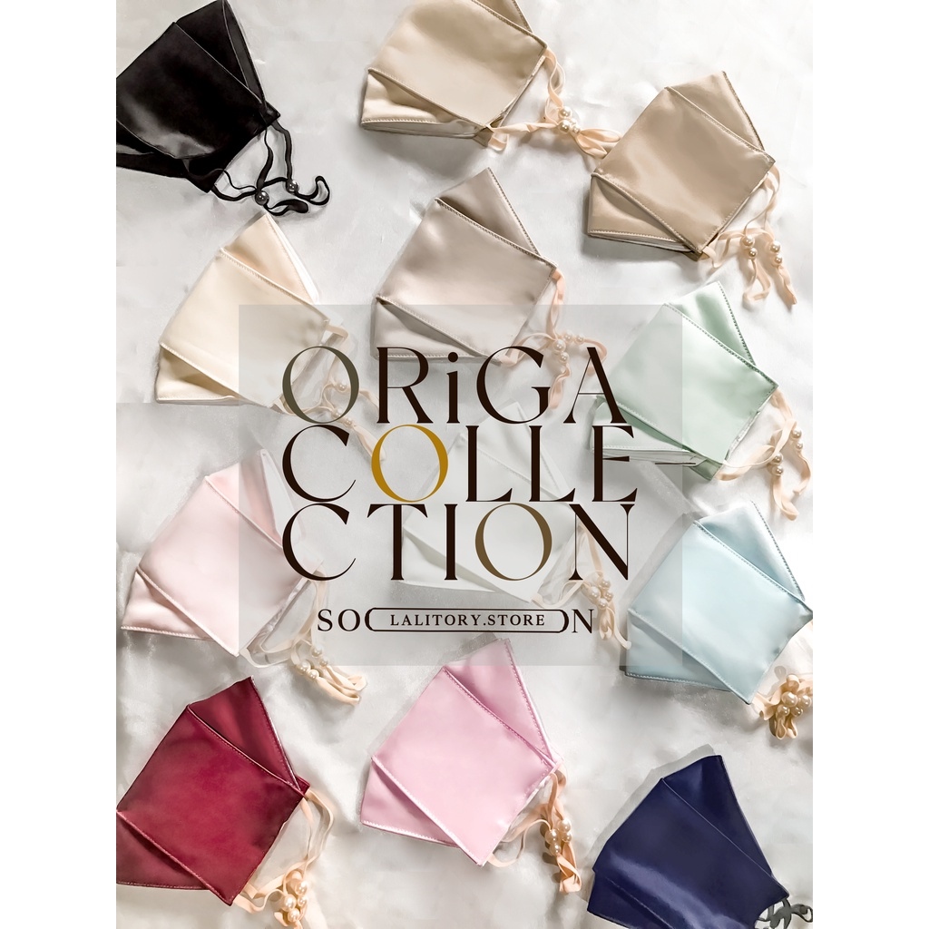 ORIGA KN95 หน้ากากเกาหลี Satin face mask หน้ากากผ้าซาติน สีดำ หน้ากาก ...