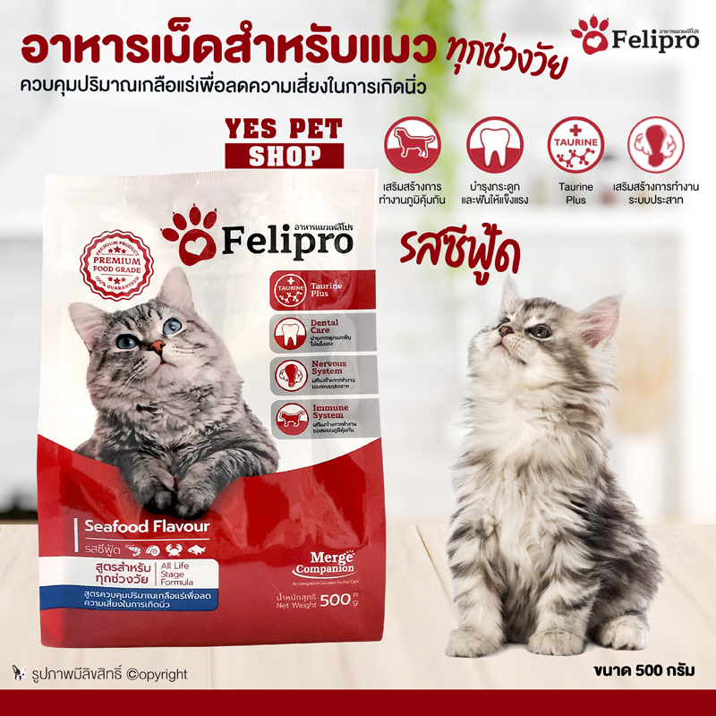 อาหารแมว อาหารเม็ดแมว Felipro เฟลิโปร รสซีฟู้ด สูตรสำหรับทุกช่วงวัย ...