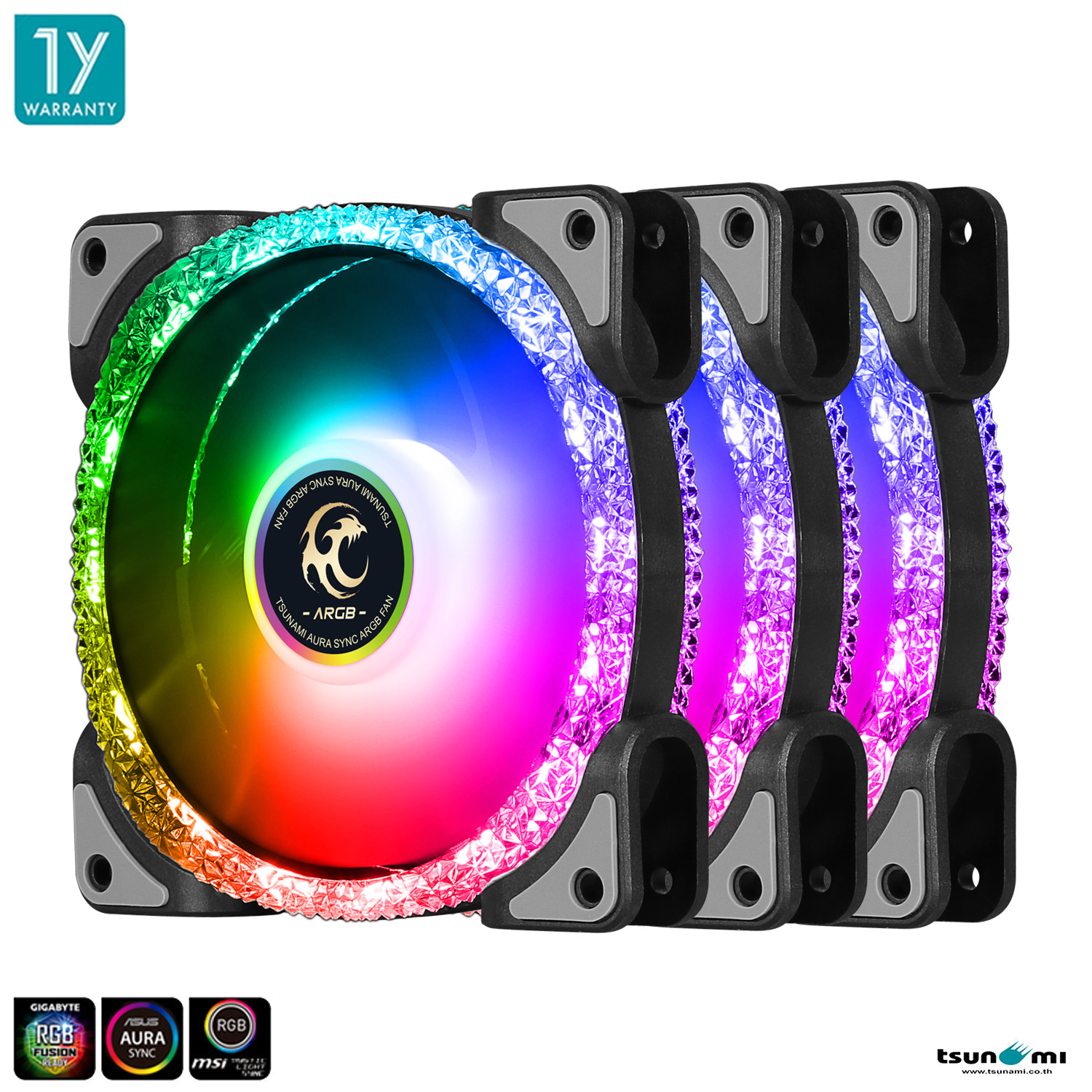 Tsunami ARGB DIAMOND K ARGB 12CM Multi-Functional Sound Sync Cooling ...