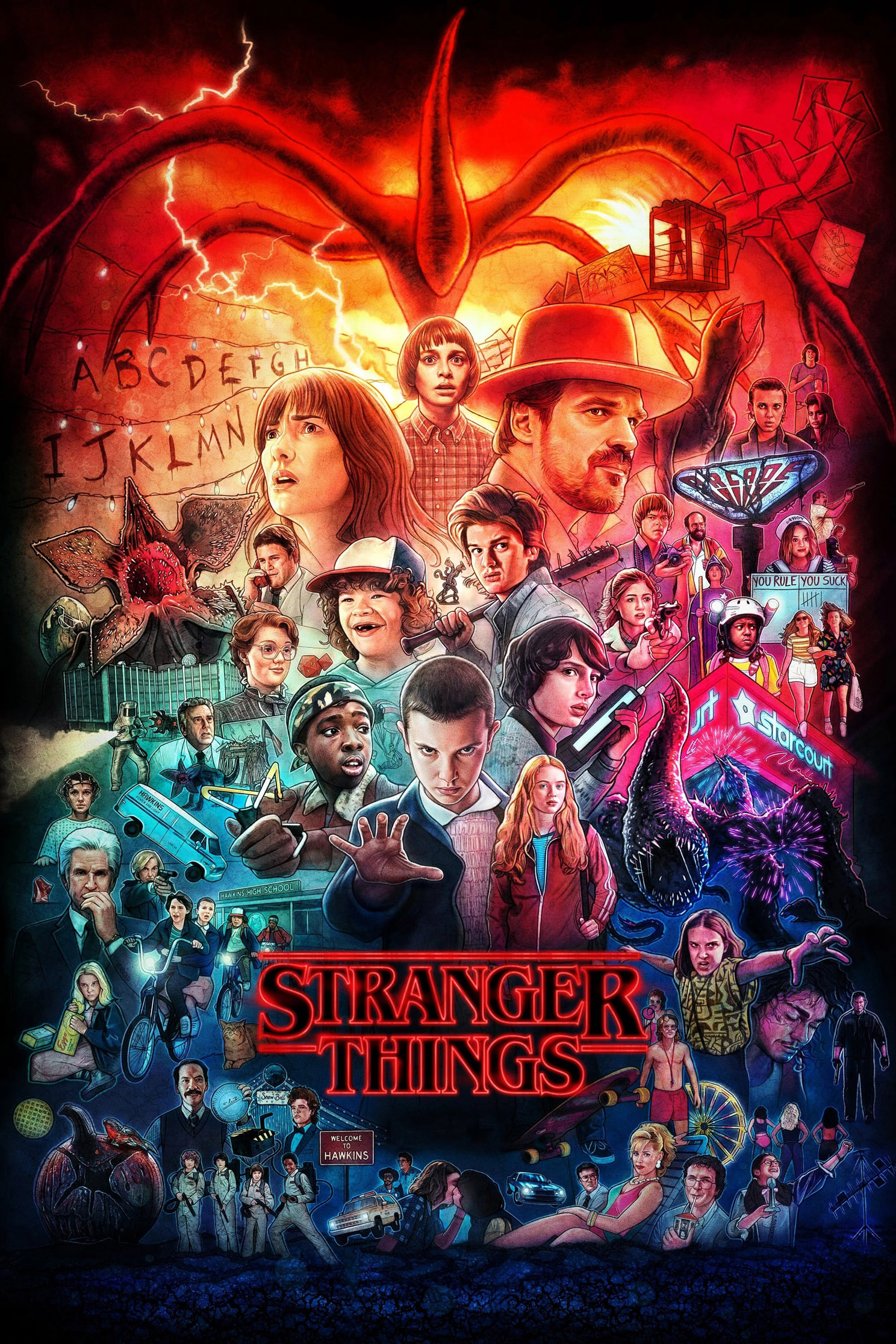 โปสเตอร์หนัง Stranger Things สเตรนเจอร์ ธิงส์ Poster โปสเตอร์วินเทจ ...
