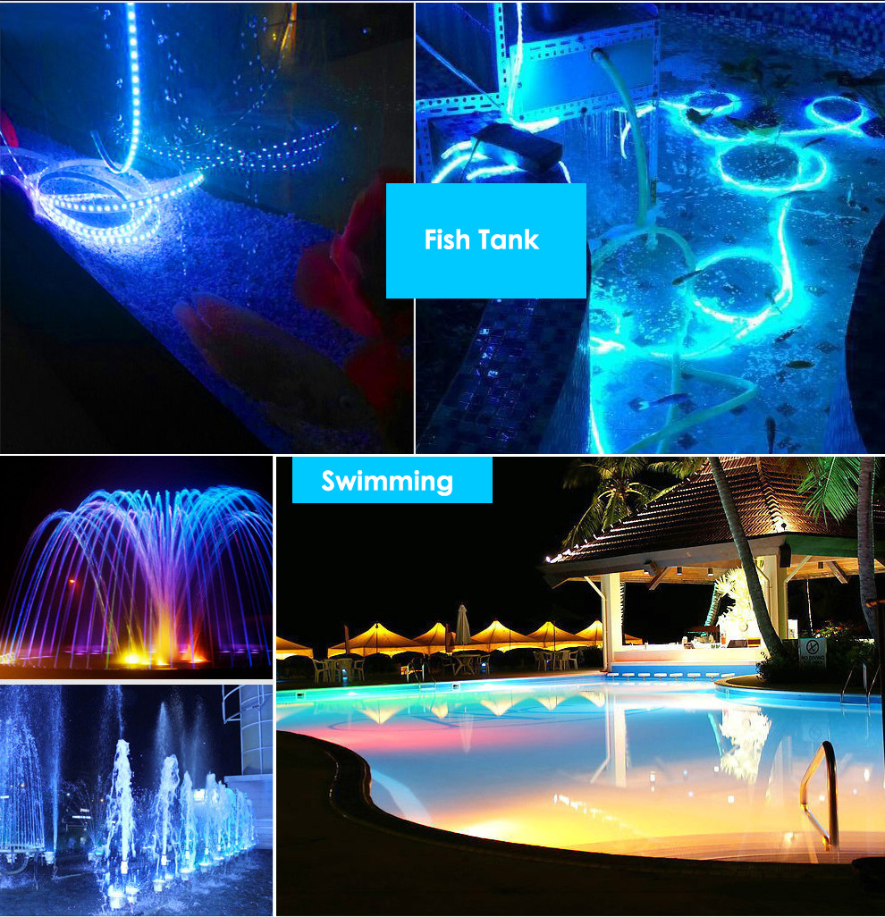 5M 5050 IP68 LED Strip Filled Silicon Waterproof Tape Ribbon WiFi RGB ...