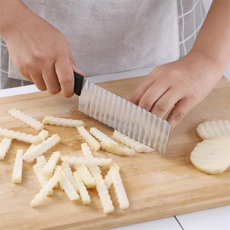 New Stainless Steel Potato Chip Slicer Dough Vegetable Fruit Crinkle ...