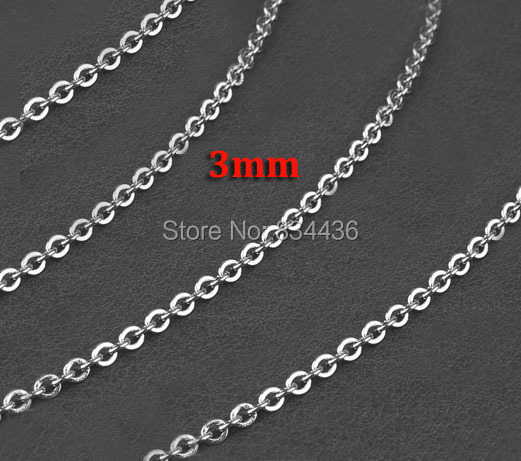 Free Shipping 3mm Cross Chain Stainless Steel Necklaces Fashion Jewelry ...