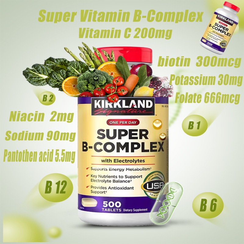 Kirkland Signature Kirkland Super B-Complex EXP.10/22 500 Tablets B ...