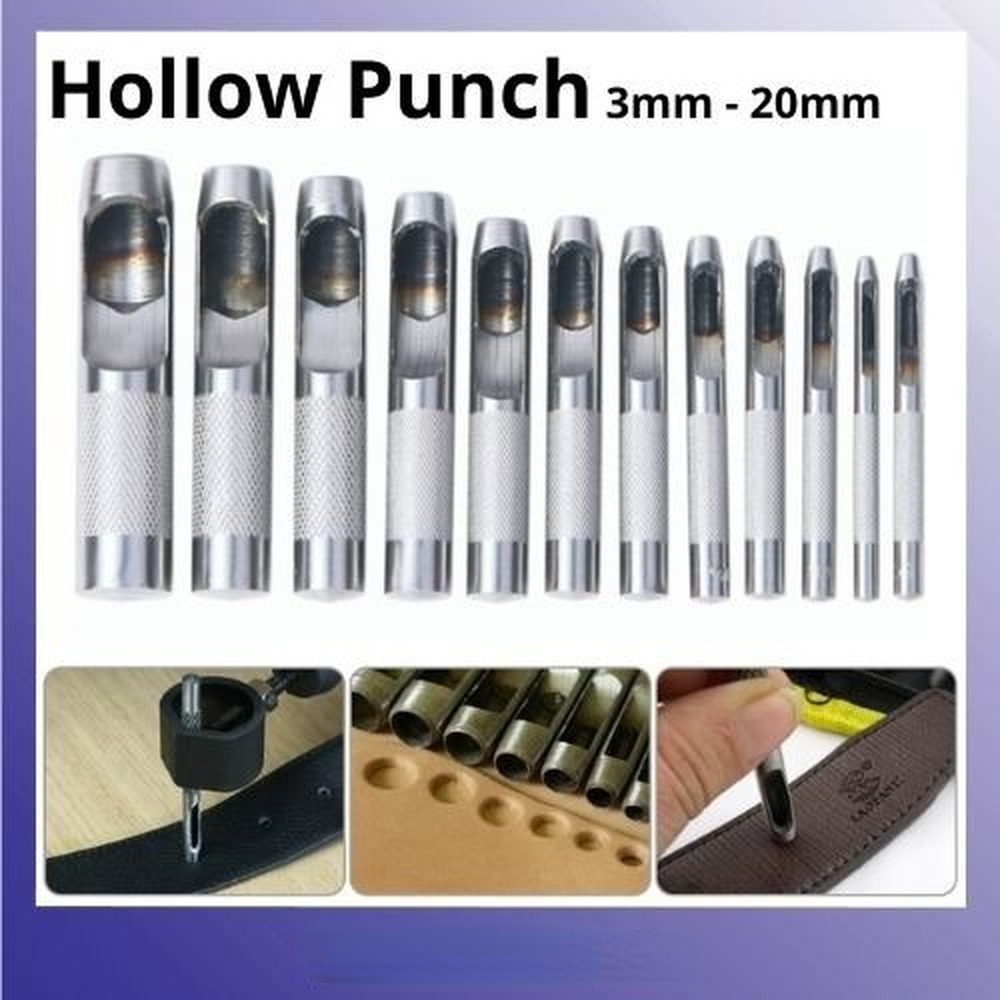 ใหม่ 12 ชิ้น Hollow Punch Set, หนังที่เจาะรูไม้, เครื่องมือตัดปะเก็น, เหล็กกล้า | Lazada.co.th