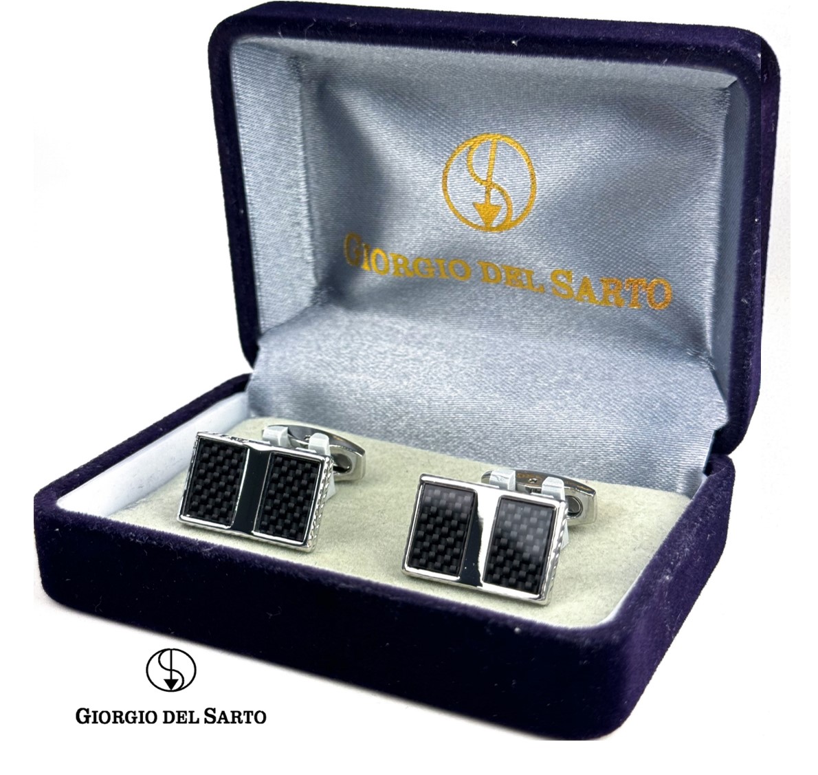 GIORGIO DEL SARTO CUFFLINK Black-Silver คัฟลิงค์ กระดุมข้อมือ - GIORGIO DEL SARTO - ThaiPick