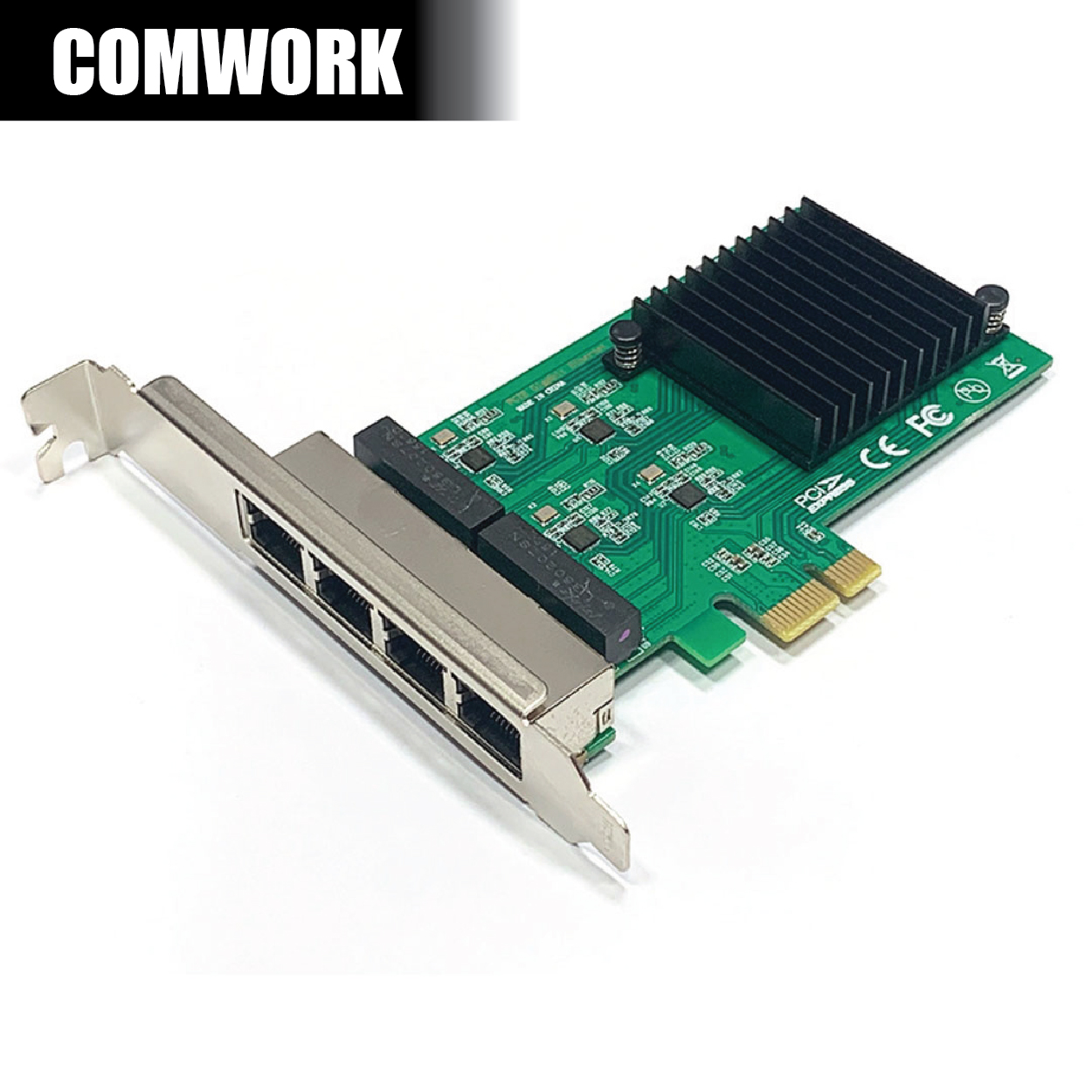 การ์ด แลน LAN 1Gbps 4 port Realtek RTL8111H PCIE X1 GIGABIT 1000Mbps ETHERNET 10/100/1000M ...