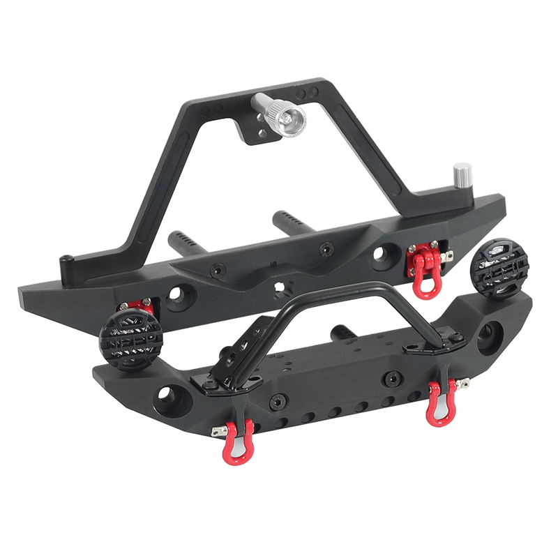Metal Bumper with Led Lights for 1/10 RC Crawler Axial SCX10 90046 ...