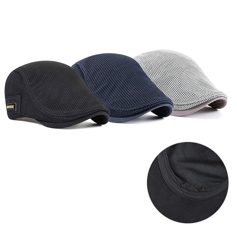 Blowing Cabbie Flat Cap Breathable Mesh Newsboy Beret Ivy Cap - Blowing ...