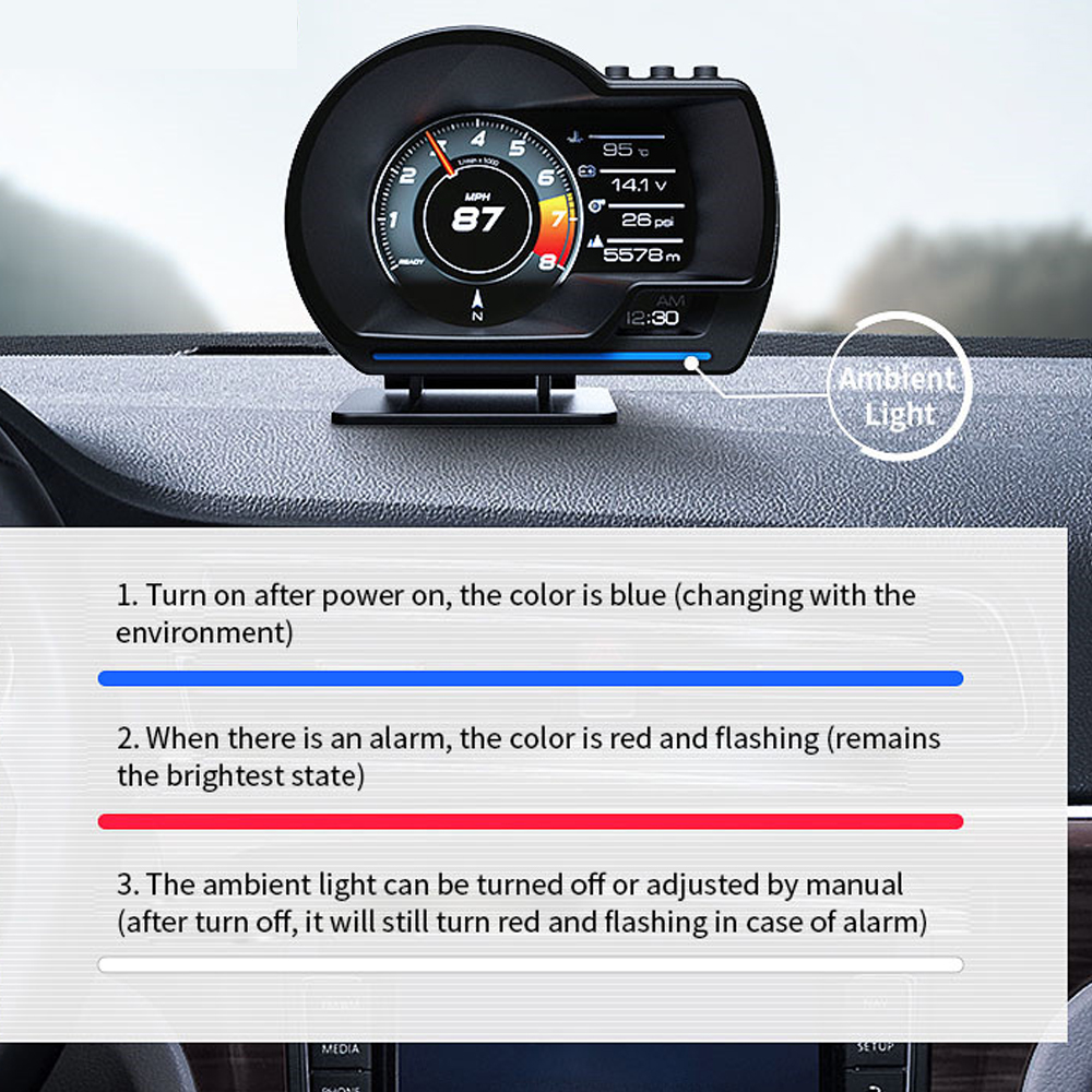 OBD Display Meter Head Up Display Auto Display OBD2+GPS Smart Car HUD ...