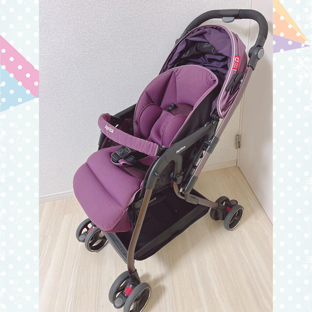 20250 - รถเข็นเด็กมือสอง -- APRICA Optia Premium สีม่วง (ปี2017) - มัม ...