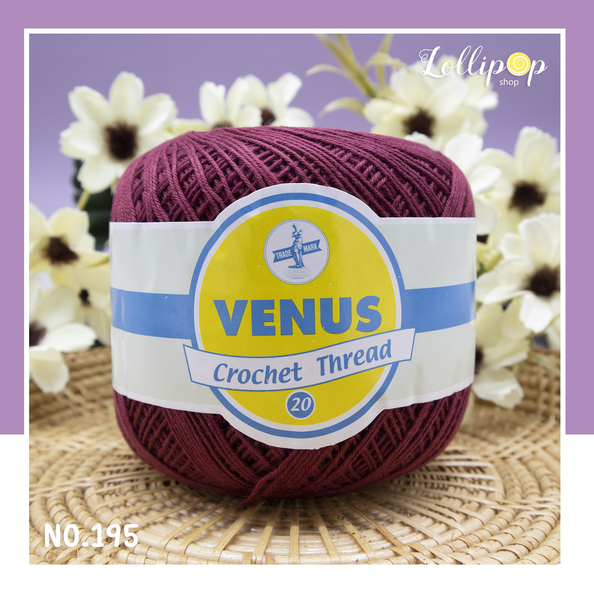 ด้ายถักหุ้มหูกระเป๋า Venus Cotton เบอร์ 20 Cotton Thread | Lazada.co.th