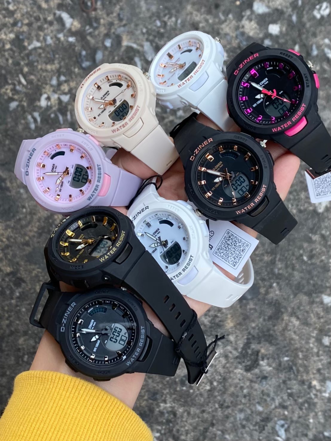 Watchtime D-ziner แบรนแท้กันน้ำ100 หน้าปัดขนาด 45มม. มีไฟ จับเวลา ตั้ง ...