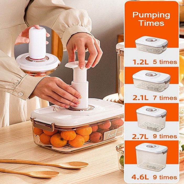 1.2L-4.6L Food Fresh Storage Container Vacuum Seal Plastic Vacuum Food ...