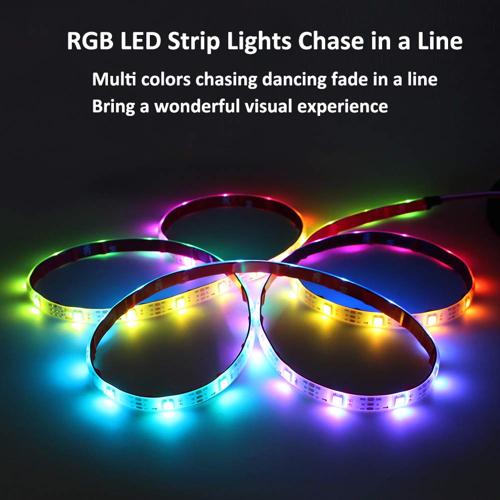 WS2812b LED Strip Light RGB 5050 Flexible LED Gaming Light Tape Ribbon ...