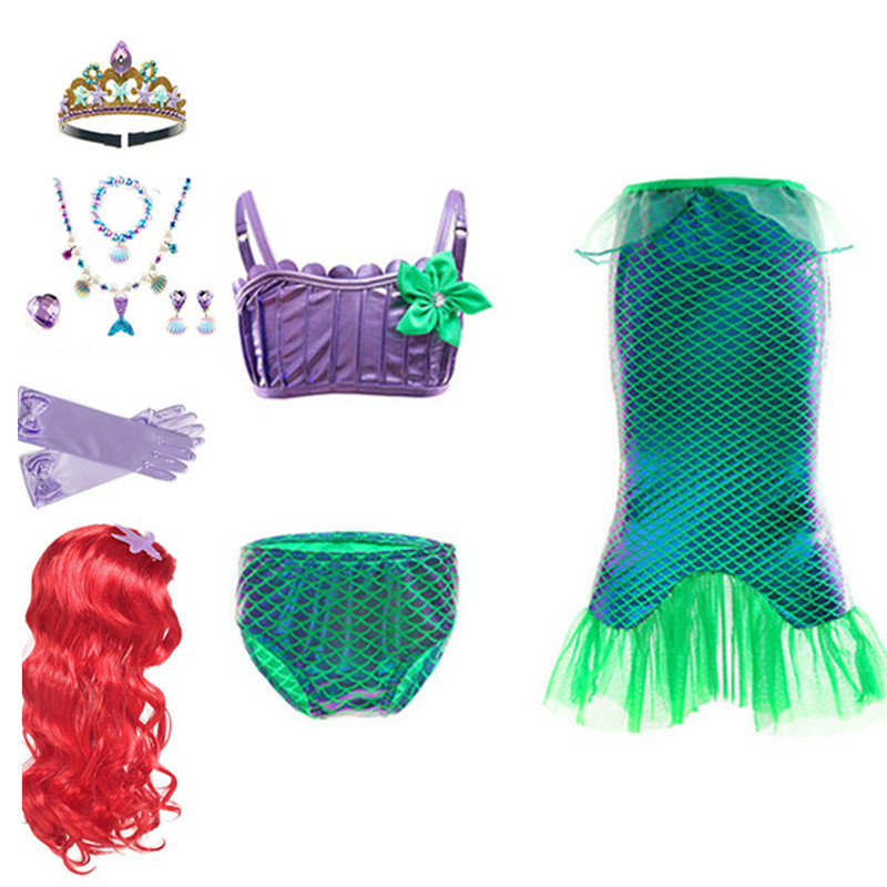 Little Mermaid Ariel Princess Girl Dress Cosplay Costumes For Baby Girl ...