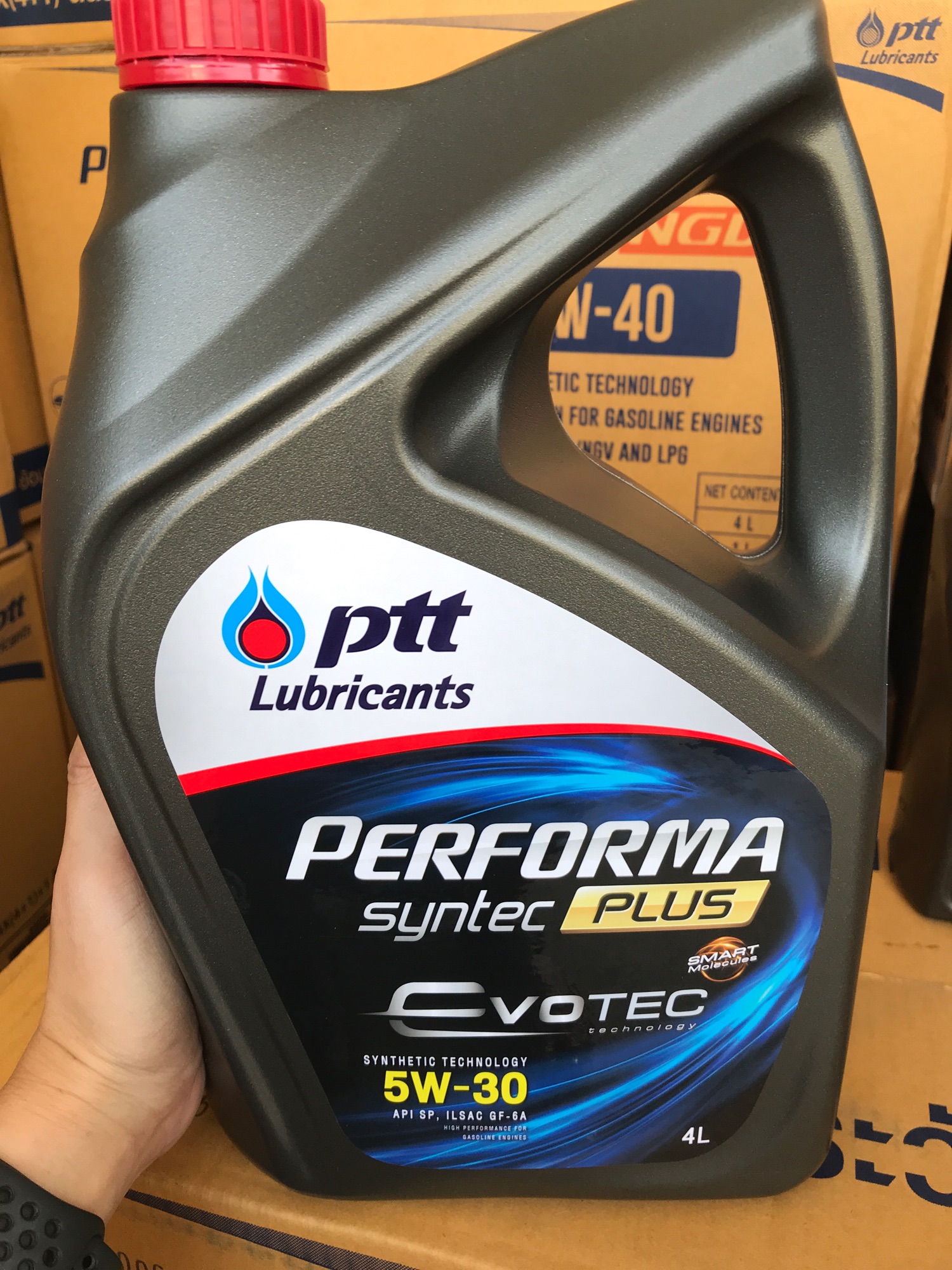 น้ำมันเครื่อง รถยนต์ เบนซิน ปตท ptt performa syntec plus 5w-30 ขนาด 4 ลิตร แถม 1 ลิตร - Kawee ...