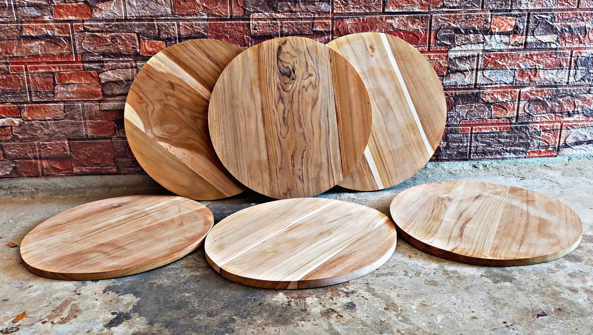 ไม้แผ่นกลม แผ่นกลมไม้สัก ไม้แผ่นกลมประสาน นักประดิษฐ์DIYทำโต๊ะ ขนาด 30× ...