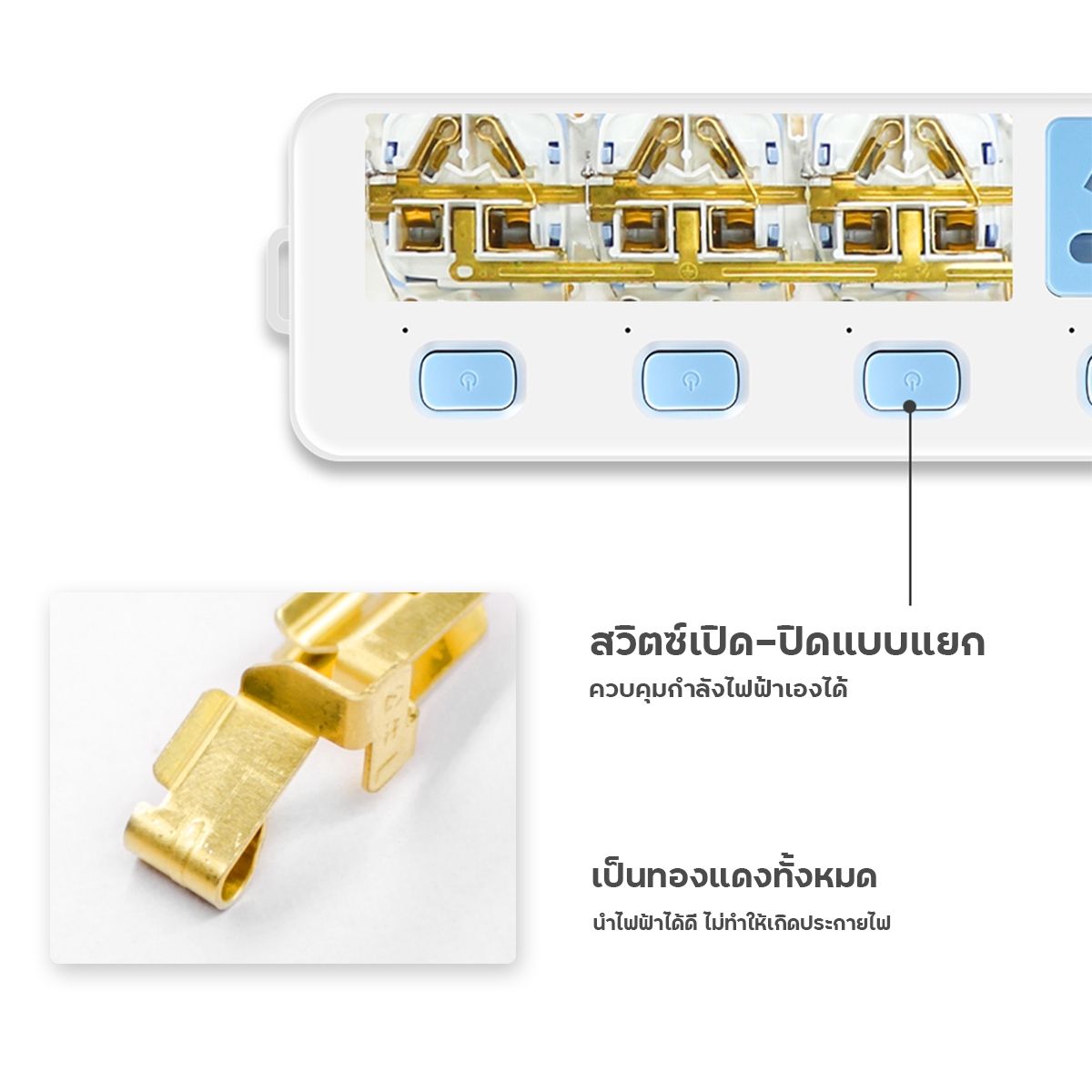 [GONGNIU] ปลั๊กไฟ 3 ช่อง/5.0M T3030/T1040/T3040/T303U+USB/T305D/T3050/T304U+USB-GNTHT-5M/3M ...