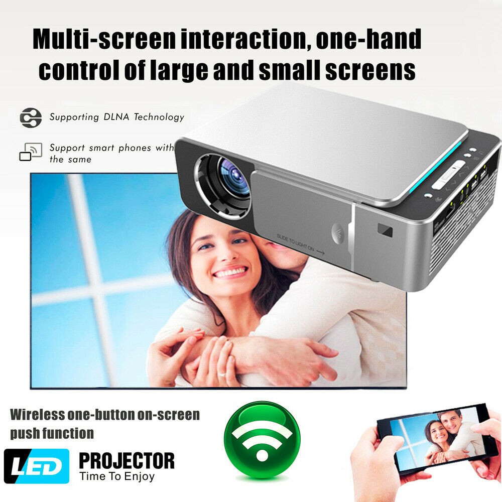 JOY T6 โปรเจคเตอร์ โฮมเธียเตอร์มัลติมีเดีย สมาร์ท WiFi HD Media Player ไร้สาย ต่อมือถือผ่านไวไฟ ...