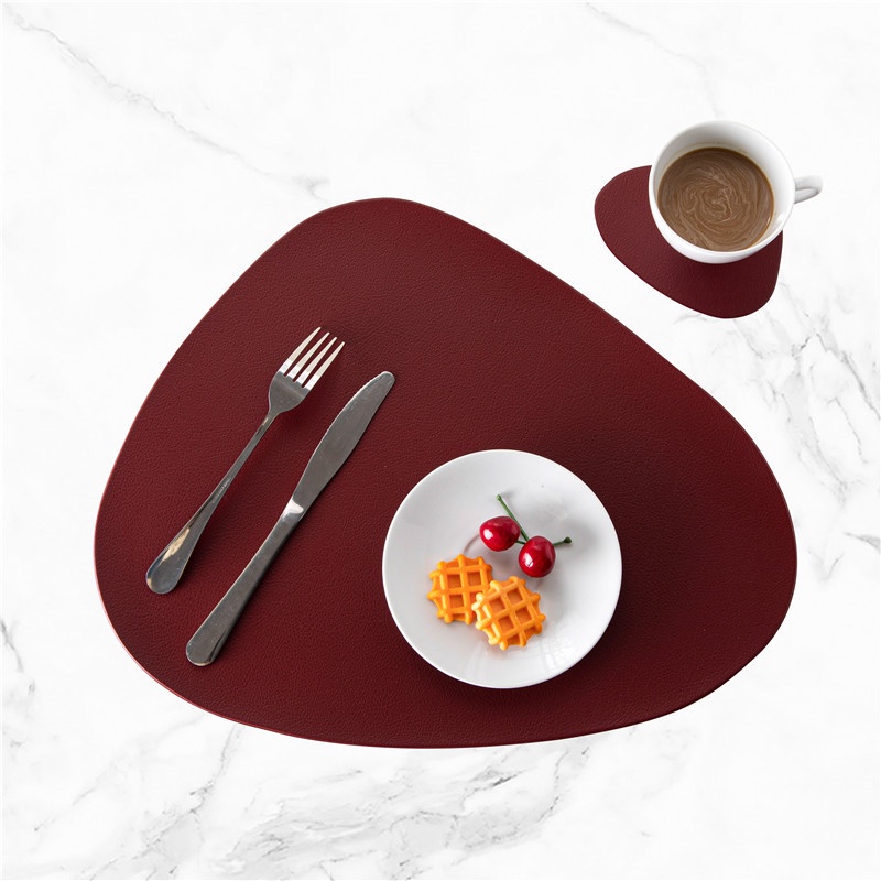 Leather Place mat PU Placemats & Coaster mat for dining table Heat ...