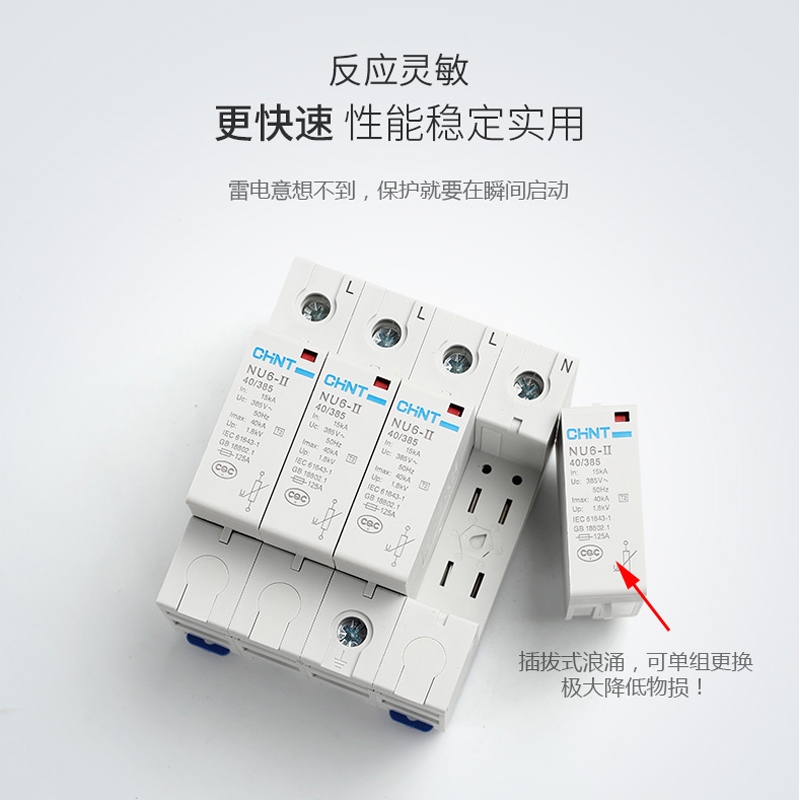 Chint Protector Arrester 2P 40KA NU6-Ⅱ 4P 40kA 385V | Lazada.co.th