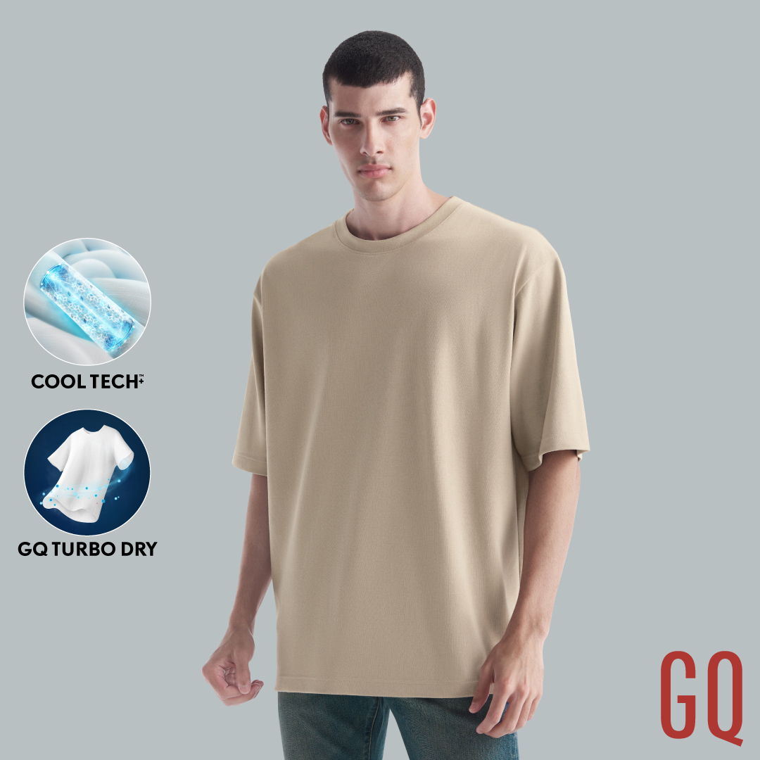 GQ Cool Tech Oversized T-shirt เสื้อยืดผ้าเย็นทั้งตัว ทรงโอเวอร์ไซซ์ ...