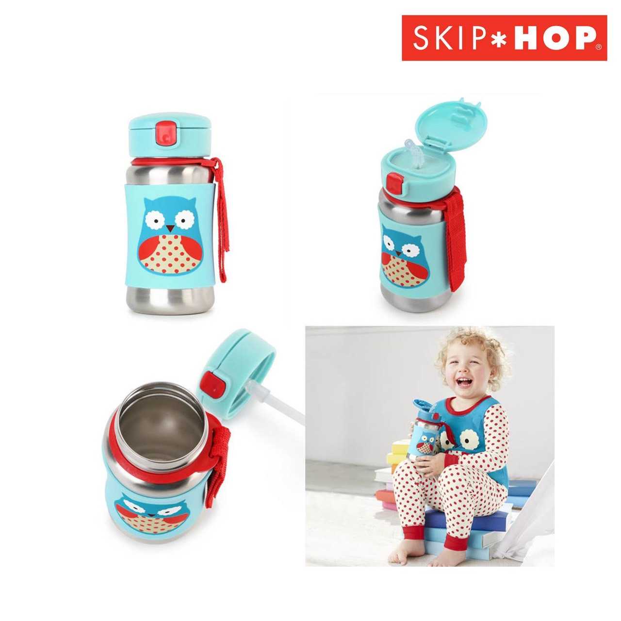 SKIP HOP กระติกน้ำ Zoo Stainless Steel Straw Bottle - เลอ เปอติ คิดดี้ ...