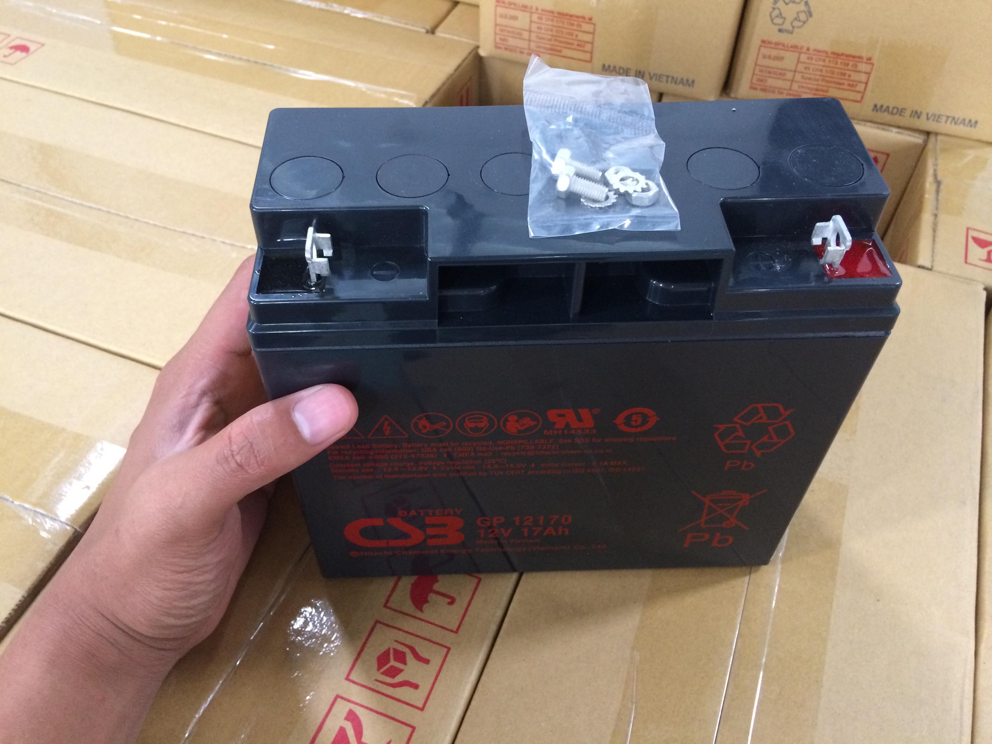 CSB Battery รุ่น GP12170 (12V 17AH) By Hitachi chemical สำหรับเครื่อง ...