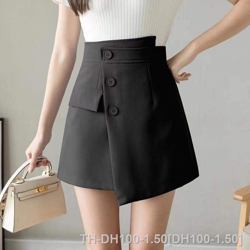 DH100-1.50 กระโปรงสั้น เอวสูง ทรงไม่สมมาตร สไตล์เกาหลี 2022 - MixASale