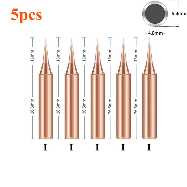 ↂ 5Pcs 900M-T-I 900M-T-B Pure Copper Iron Tip Soldering Tip Rework ...