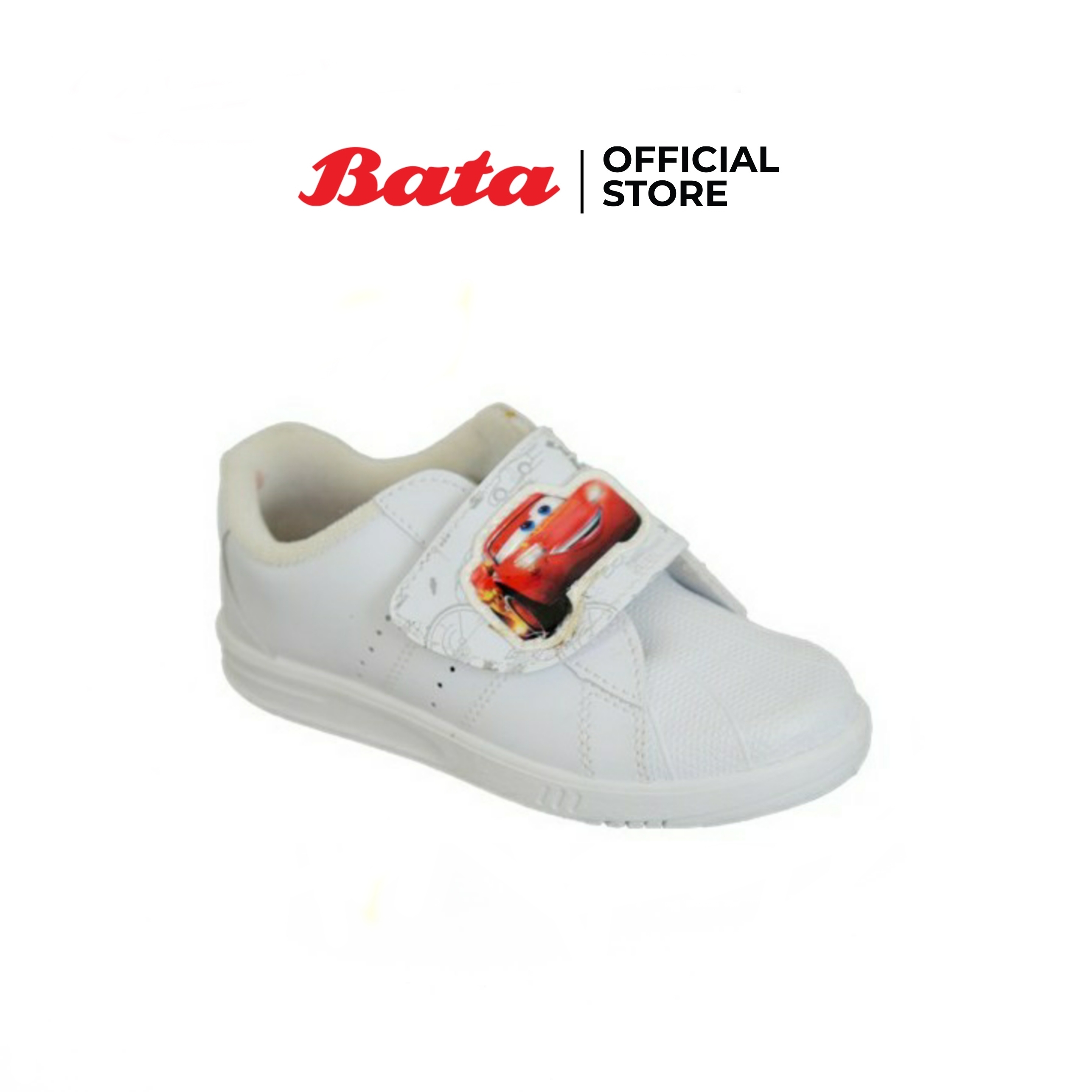 Bata SPORTS CARS รองเท้านักเรียน ลายคาร์ แบบแปะ สีขาว รหัส 1411517 / ...