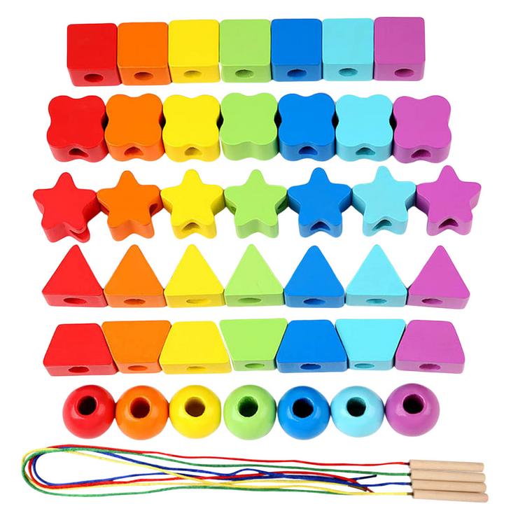 Lacing Beads Montessori Toddler Toys Fun Montessori Toys String Beads ...